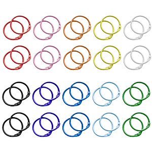 Keychains or Key Rings, Loose Leaf Binder Rings for Key Chains, Card Rings, Clip Rings for Book Rings, School, Home or Office (50Pcs 1 inch)