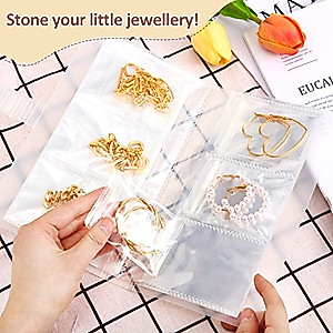 200 Pieces Clear Jewelry Bags Clear Zipper Plastic Bag Self Seal PVC Rings Earrings Packing Pouch Storage Bags for Holding Jewelries (Mixed Sizes)