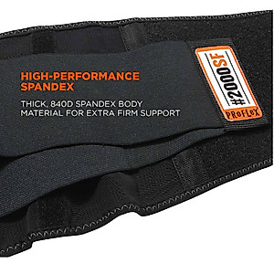Ergodyne ProFlex 2000SF Back Support Brace, 8.5" Spandex, V-Shape Design and Patented Stays for Added Support, XL,Black