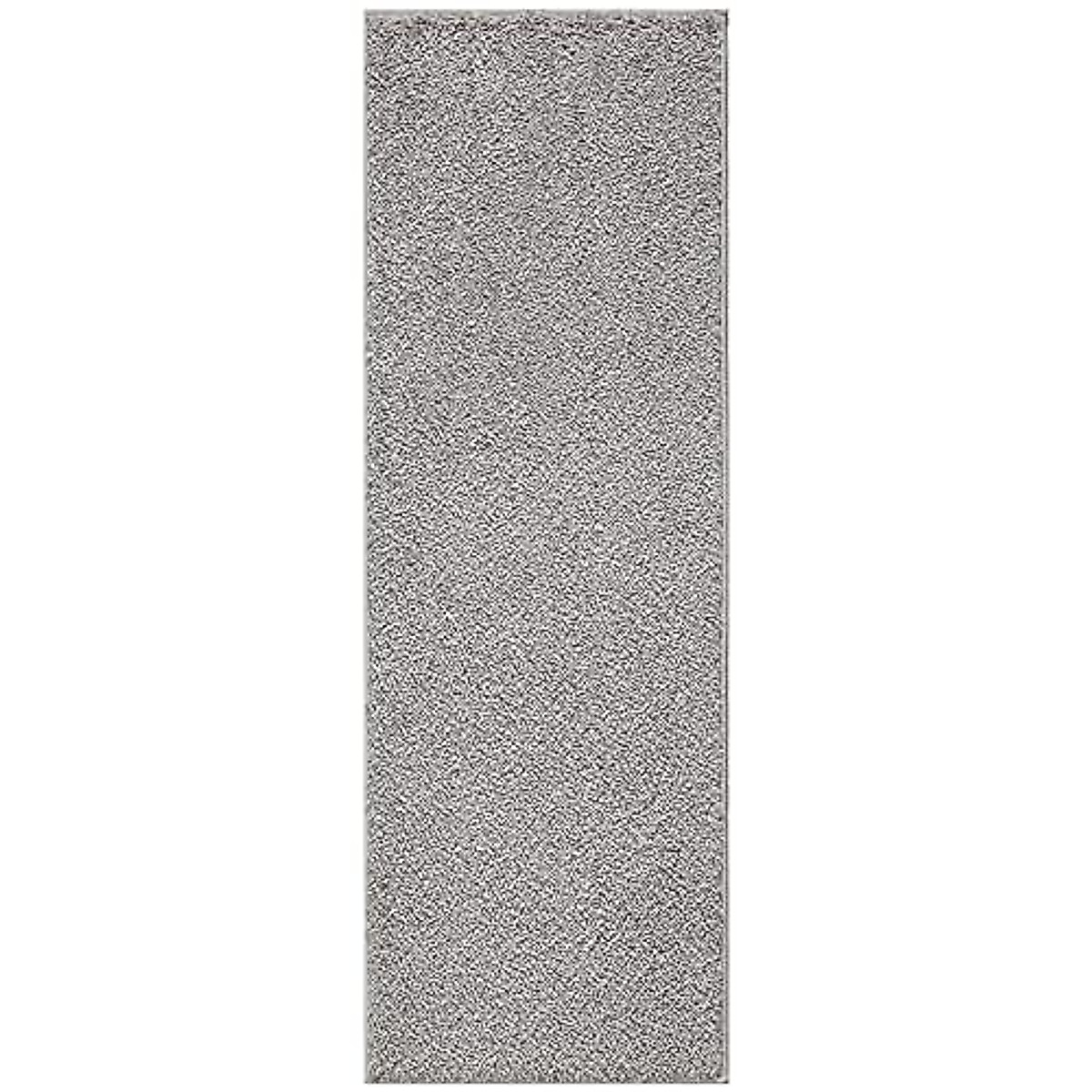 Machine Washable Solid Design Non-Slip Rubberback 2x6 Soft Shag Runner Rug for Hallway, Bedroom, Bathroom, Living Room, Kitchen, 2'2" x 6', Gray