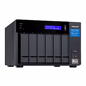QNAP 6 Bay Thunderbolt NAS with 40TB Storage Capacity, Preconfigured RAID 5 Seagate IronWolf Drives Bundle (TVS-672XT-i3-8G-68S-US)