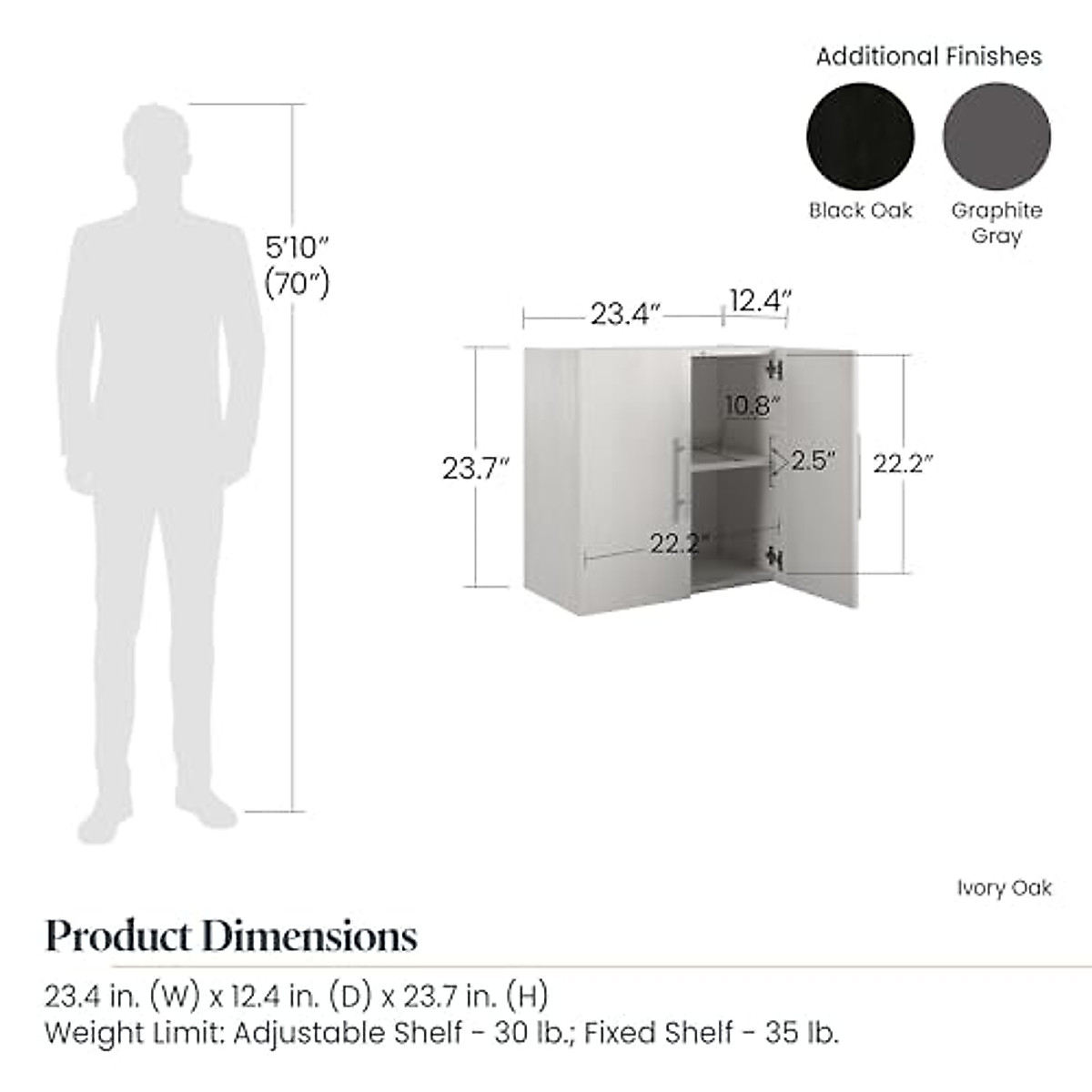 SystemBuild Evolution Camberly 24" Wall Cabinet, Ivory Oak