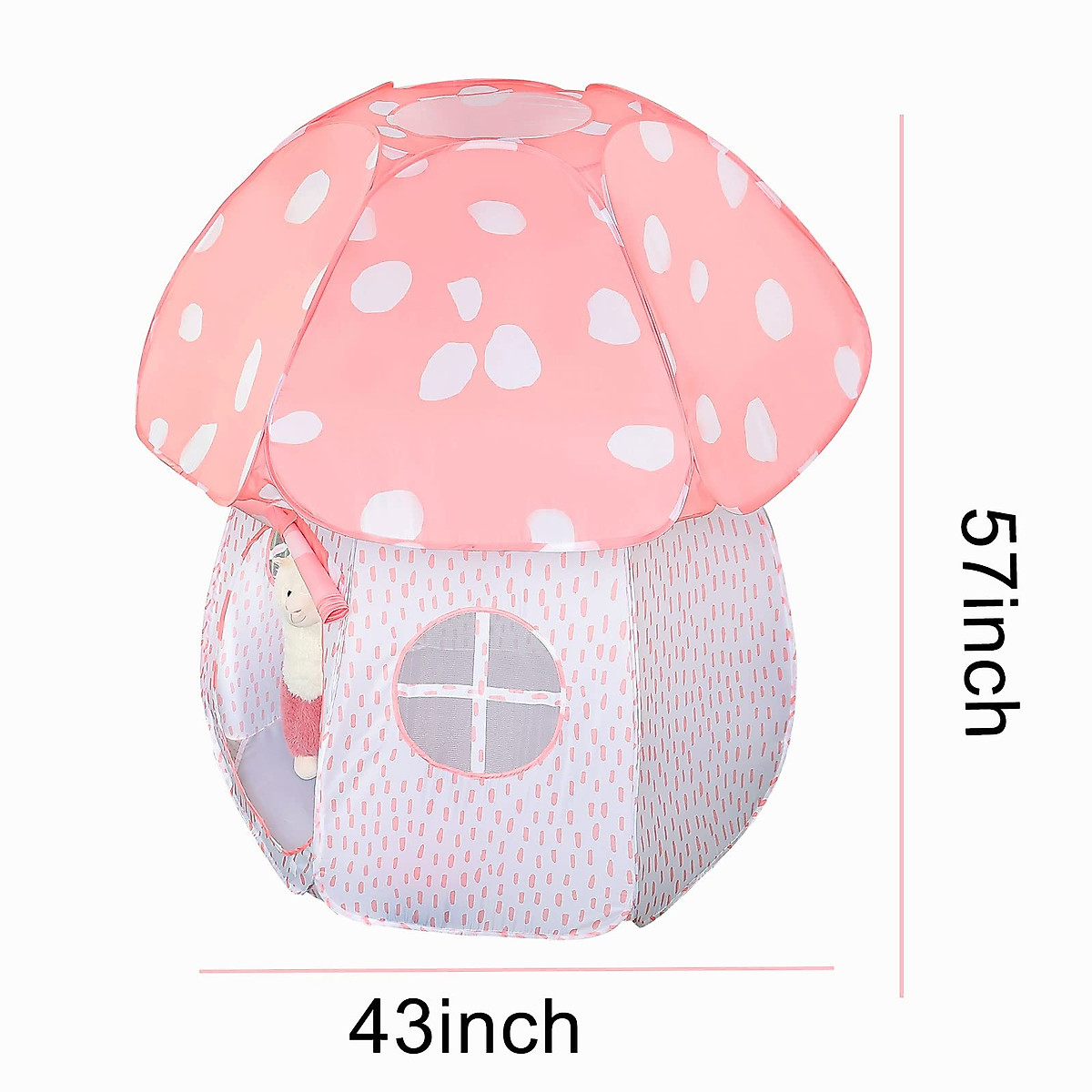Play Tent for Kids Pop Up Tent Indoor Outdoor Boys and Girls Playhouse with Exquisite Design for Imaginative Mushroom Tent by CRAWLBO Patented(Pink/Large)