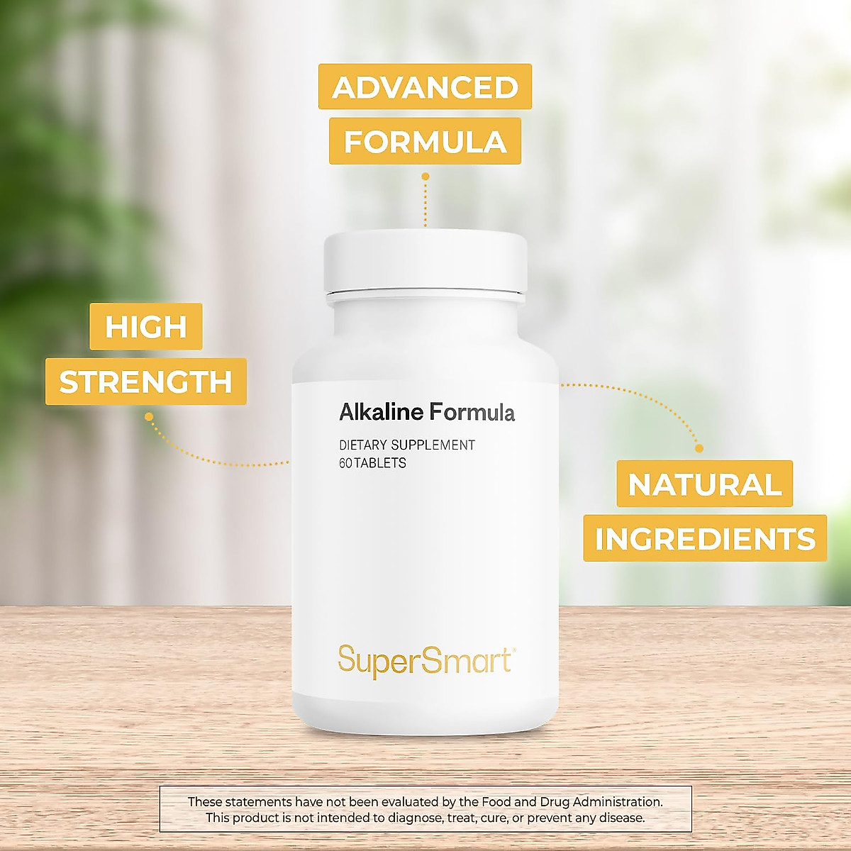 SuperSmart - Alkaline Formula Supplement (Advanced Formula) - with Potassium Phosphate, Calcium & Magnesium Citrate - pH Balance | Non-GMO & Gluten Free - 60 Tablets