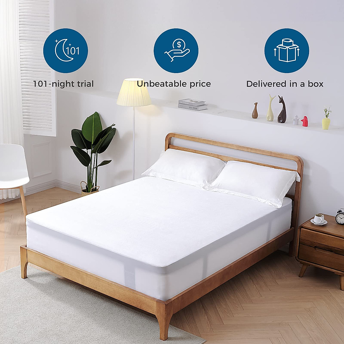Inofia Full Mattress 12 inch - Hybrid Full Size Mattress Cool Bed with Waterproof Rayon Mattress Protector Included, Medium Firm Feel, Motion Isolation, 101 Nights Trial