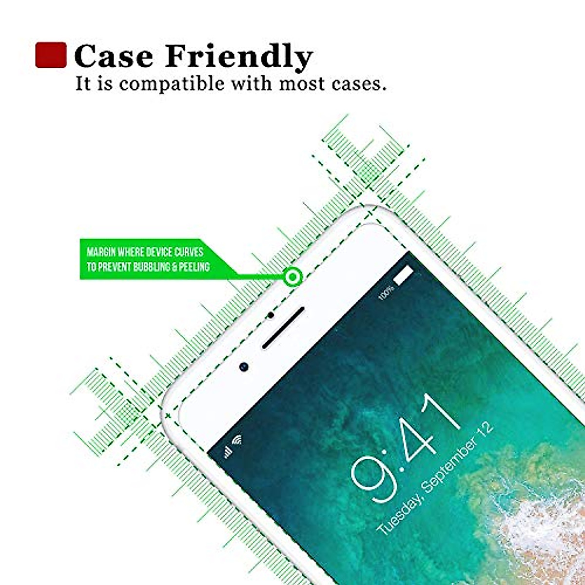 Rainspire 2-Pack Screen Protector for iPhone SE 2022 3nd/2020 2rd Edition/iPhone 8 / iPhone 7 / iPhone 6S, Tempered Glass Film, 4.7"