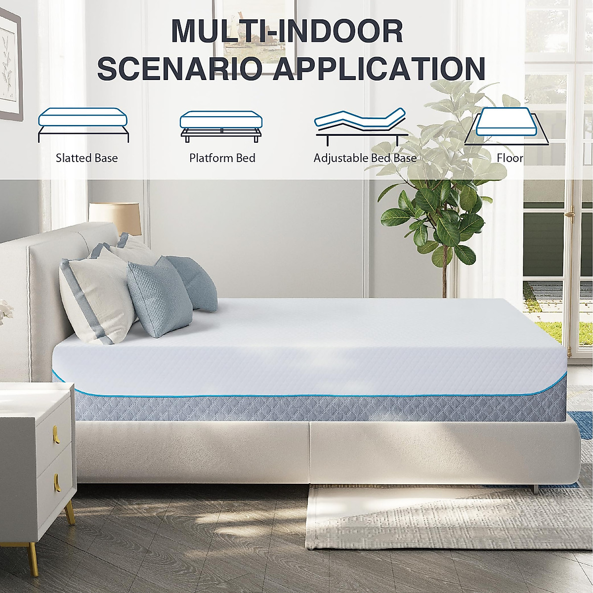 Dyonery Queen Size Mattress 12 Inch Gel Memory Foam CertiPUR-US Certified Mattress in A Box, Made in USA, 80"×60"×12"