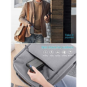 Solar Charger 30000mAh - YPWA Solar Power Bank 2 Output with LED Flashlight for iPhone,Android and Outdoor Camping(1pcs)