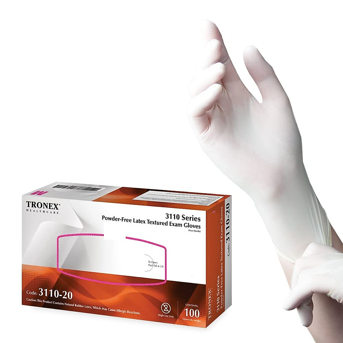 TRONEX 1000 Pack XS Latex Exam Gloves Rubber X-Small Medical Grade Gloves Textured Powder Free