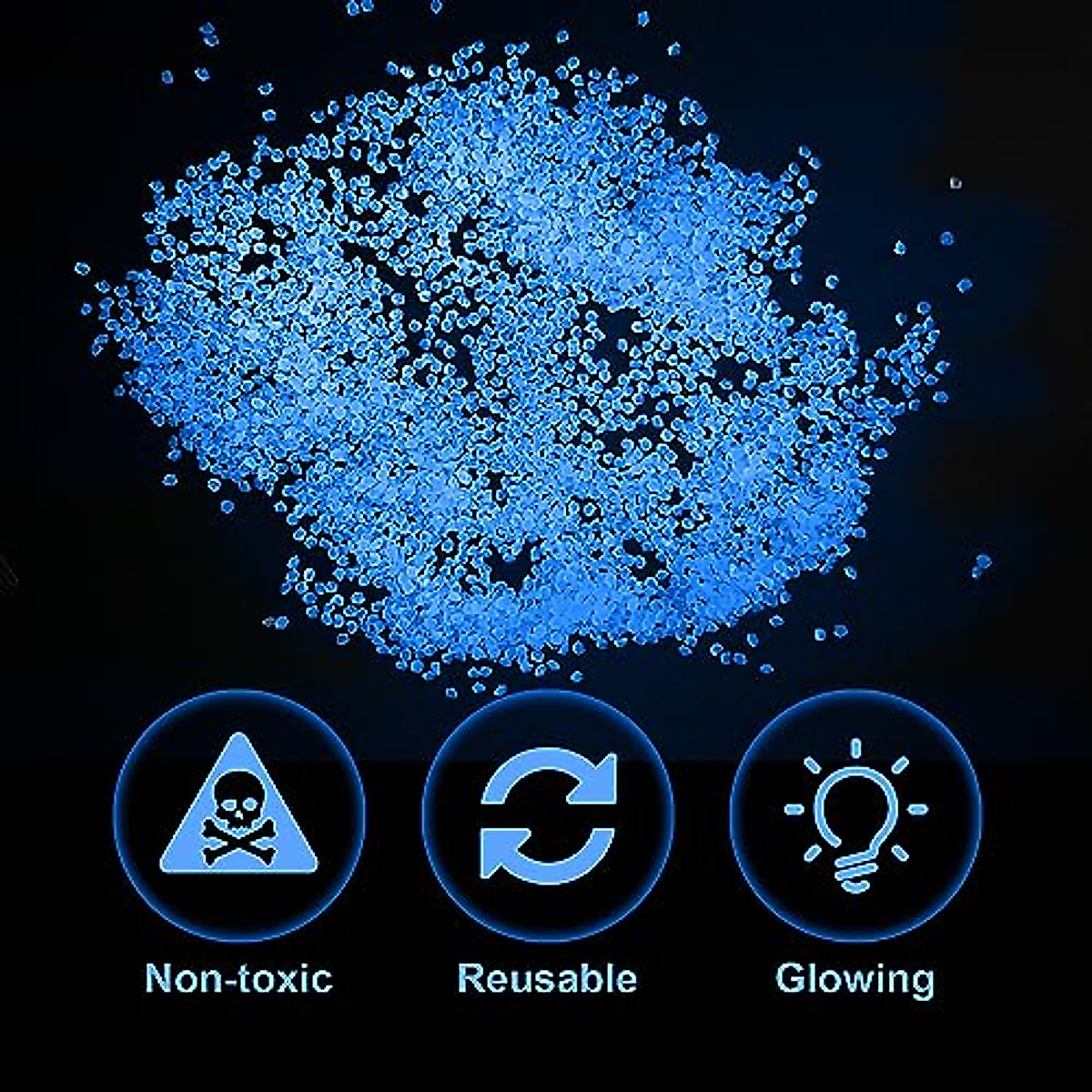 Oubest Glow in The Dark Rocks Outdoor Decorations 17.6oz Glowing Gravel Small Pebbles Decor for Garden Fish Tank Aquarium Planter Walkway - White