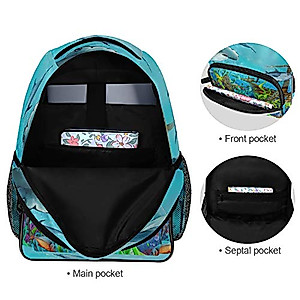 ALAZA Sea Turtle Coral Reef with Ship Wreck Travel Laptop Backpack College School Computer Bag for Boys Girls