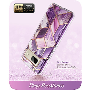 i-Blason Cosmo for Google Pixel 7 Case with Built-in Screen Protector [Support Wireless Charging] Slim Full-Body Stylish Shockproof Anti-Scratch Protective Phone Case for Pixel 7 (2022), Purple