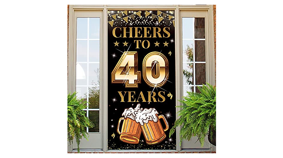 Celebrate 40th Birthdays & Anniversaries with Elegant Black Gold Banner