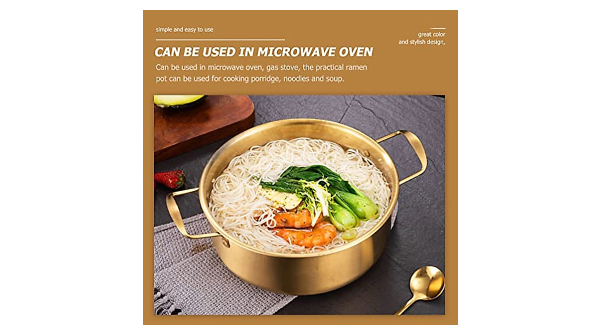 Luxshiny Gold Stainless Steel Noodle Pot - 18cm