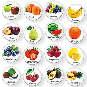 MORCART Fridge Magnets, 16PCS Food Fruit Magnets for Refrigerator Locker Whiteboard Decorative Magnetic Board Cabinets Classroom Office Cubicle School