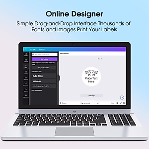 MaxGear 2" Round Sticker Labels, Template 22807, for Inkjet or Laser Printer, Matte White Printable Labels Sheets, Strong Adhesive, Dries Quickly, Holds Ink Well, 30 Sheets, 360 Labels