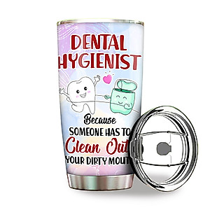 MEDROC Dental Hygienist Gifts Tumbler - Stainless Steel 20oz, Funny Dental Hygiene Gifts For Women Men, National Dental Hygienists Week Gifts For Coworker Drinking Coffee Cups (DH02)