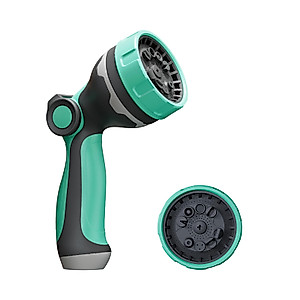 HVNPSH Heavy Duty Garden Hose Nozzle, 10 Spray Patterns Water Hose Sprayer with Thumb Control On/Off Valve, Comfortable Grip, Ideal for Outdoor Watering, Garden, Cleaning, Car Washing