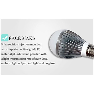 Klgeivb 940nM IR Illuminator, DIY Total Invisible E26 Light Bulb Lamp (3 High Power 3Watt LED), to Enhance Night Vision of IR Capable Cameras, for CCTV Clear Surveillance Images at Night