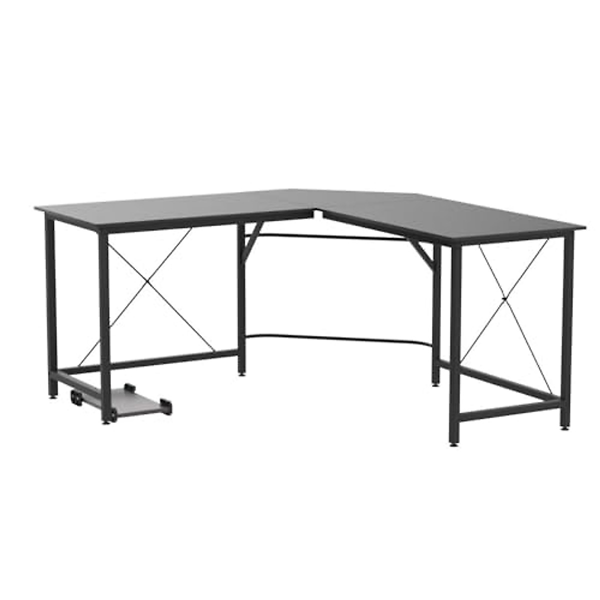 L-Shaped Desk Computer Corner Desk, L Shaped Home Office Desk, Large Gaming Desk Sturdy Writing Desk Writing Workstation, Simple Modern Gaming Desk, Black