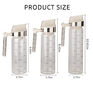 IZEJAZT Glass Oil Jug Set (15oz, 18oz, 21oz),Olive Oil Dispenser Bottle, Easy To Oil And Vinegar Dispenser Set, Cooking Oil Bottle For Kitchen Easy To Use For Outdoor BBQ Dispenser (WHITE)