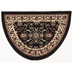 Great American Distributors Hearth Slice Fireplace Rug - Log Cabin Decor, Kitchen Carpet, Accent Rug, Fire Resistant Mat, Traditional Designs, 2'2" x 3'3" (Cream/Black)