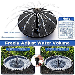 Bird Bath Bowl with Solar Fountain Pump, Solar Powered Water Fountain Combo Set with 4 Water Spray Types for Outdoor Garden Yard Patio Lawn (Hanging Style)