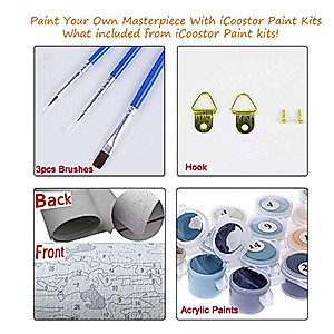 iCoostor Paint by Numbers DIY Acrylic Painting Kit for Kids & Adults Beginner - 16" x 20" Branch Magpie Pattern