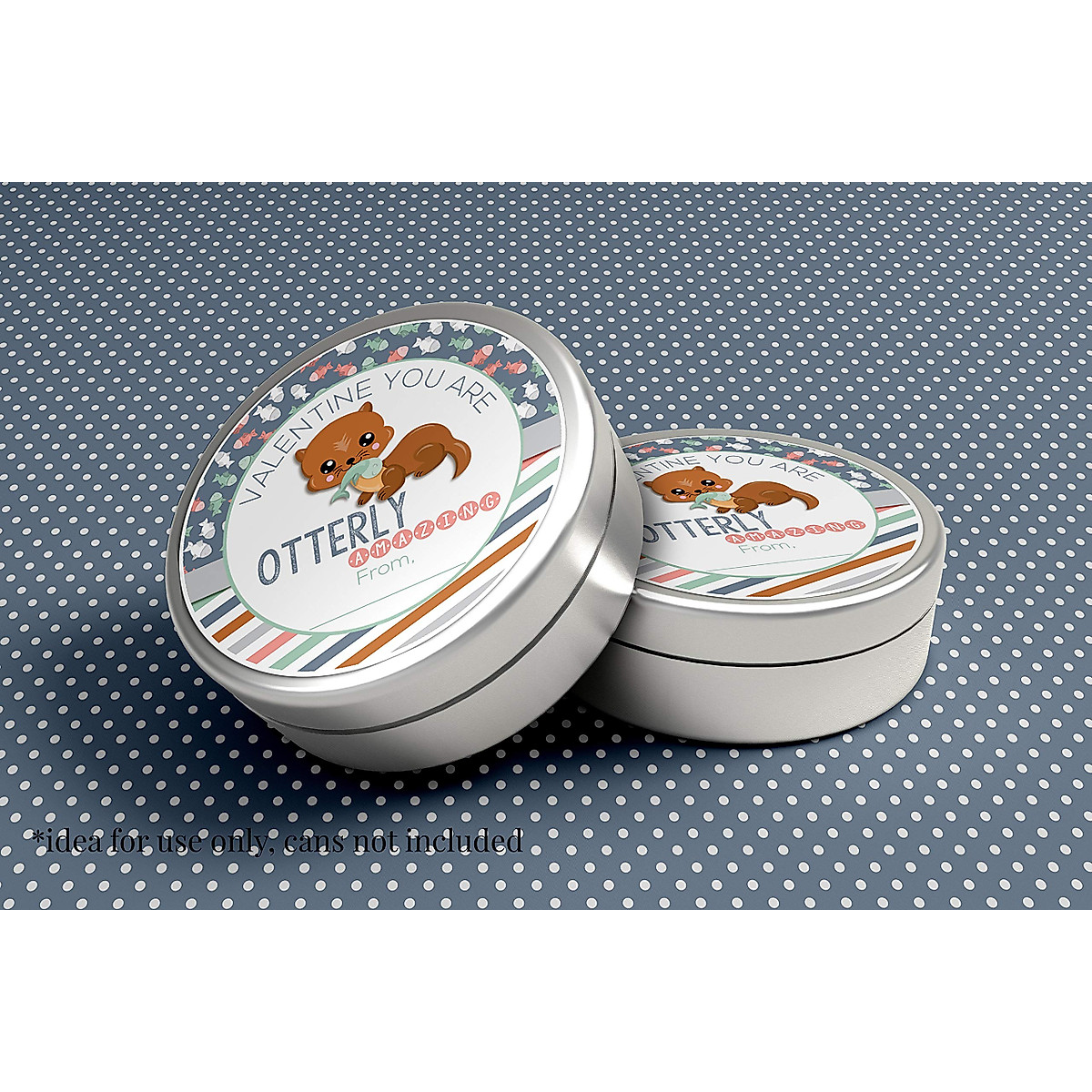 Adorable Otter Otterly Amazing Valentine Party Favor Sticker Labels for Girls, 40 2" Party Circle Stickers by AmandaCreation, Great for Classroom Valentines, Envelope Seals, Gifts & Treats