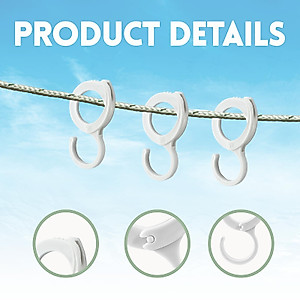 Moicstiy 6 Pcs White Hanging Hooks Multi-Purpose Hanging Hooks Hangers S Hooks for Hanging Table Edge Hook Windproof Hook Clips Hook for Home Wardrobe Office Exhibition