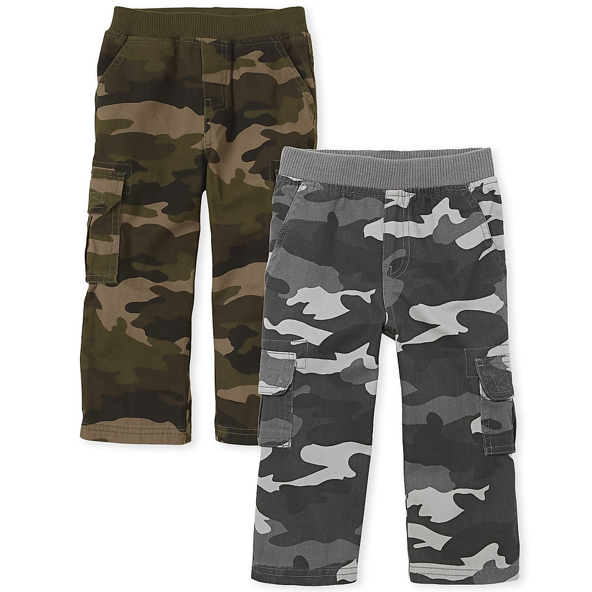 The Children's Place baby boys And Toddler Pull on Cargo Pants, Night Camo/Olive Camo 2 Pack, 5T US