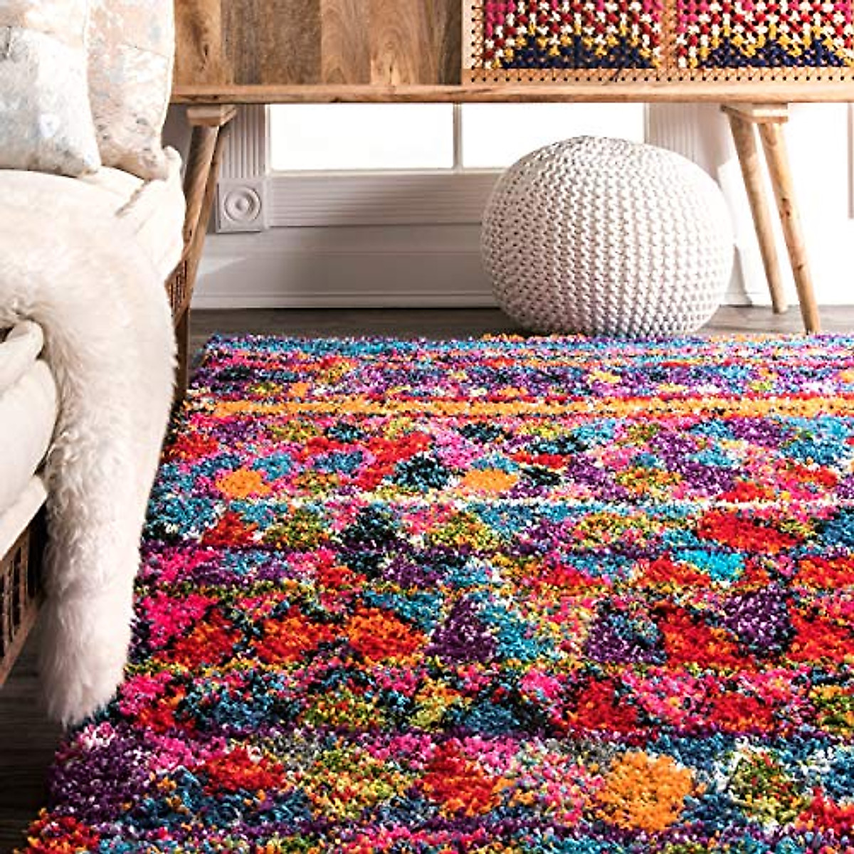 nuLOOM Leisha Moroccan Shaggy Area Rug, 8x10, Multi