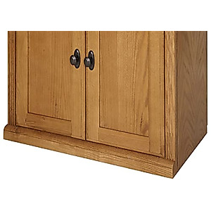 Martin Furniture Huntington Oxford Wood Bookcase with Doors, Storage Cabinet, Office Shelves, Brown (HO3072D/B)