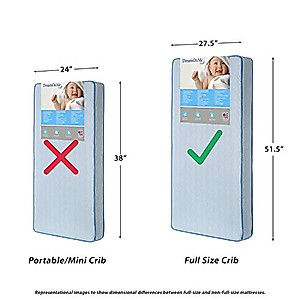 Dream On Me Slumberland 260 Coil 6” Crib And Toddler Mattress, Green Guard Gold Certified, 10 Years Manufacture Warranty, Waterproof Vinyl Cover, Made In The U.S.A