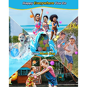 Reusable Water Balloons, Latex-Free Silicone Water Bomb Summer Fun Outdoor Toys, Pool Beach Toys for Kids Adults, Quick Fill Self-Sealing Water Splash Balls Party Supplies (8 Pcs)