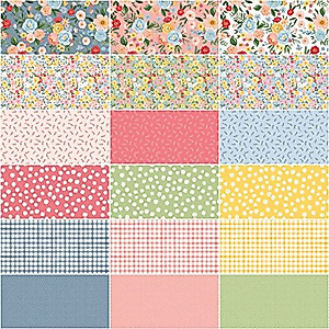 Flower Garden Riley Blake 5-inch Stacker by Echo Park Paper Co, 42 Precut Fabric Quilt Squares Assorted 5 Inches