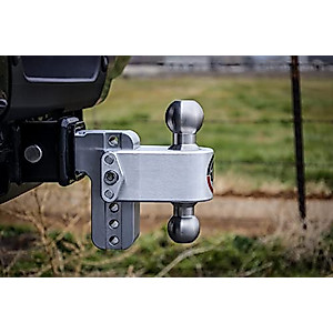 Weigh Safe Adjustable Trailer Hitch Ball Mount - 6" Adjustable Drop Hitch for 2" Receiver - Premium Heavy Duty Aluminum Trailer Tow Hitch w/ Stainless Steel Tow Balls (2" & 2 5/16") - 12,500 lbs GTW