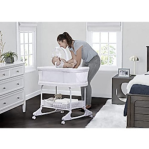 Delta Children SleepCool Rocking Bassinet with Airflow Mesh, Pink Fresco