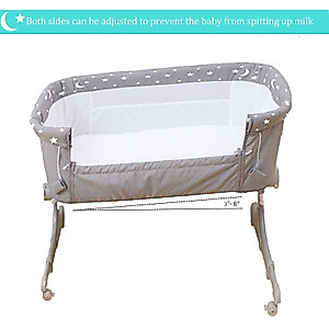 RDHOME Baby Bassinet & Baby Bedside Sleeper, Height Adjustable Portable Infant Cribs for Newborn with Breathable Net Cover, Comfy Mattress,Storage Bag