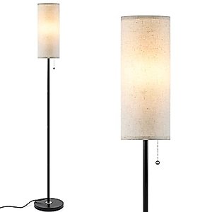 Coucrek Floor Lamp for Living Room, 3 Color Temperature Modern Standing Lamps, Minimalist Pole Lamp Tall Lamps for Bedroom, Living Room, Office, Kids Room, Reading,Black