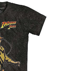 Mens Indiana Jones Classic Shirt - Indiana Jones - Harrison Ford - Indiana Jones Tie Dye T-Shirt (Black Wash, Medium)