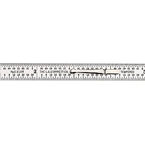 Starrett Full Flexible Steel Rule with Satin Chrome Finish, Quick Reading, and Inch Graduation - 6" Length, 10 Graduation Type, 1/64" Thickness - C310K-6