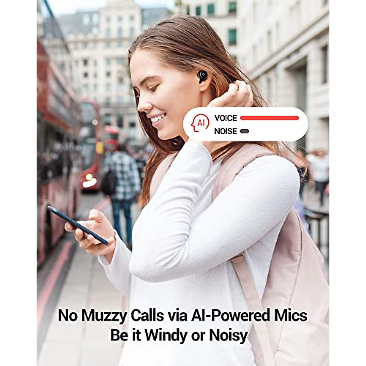 Wireless Earbuds, LavaBeans True Bluetooth In-ear Headphones 35H Playback with Power Display, IPX 8 Waterproof Touch Control Stereo Sound Earphone for Home Work Sports compatible with iPhone & Android