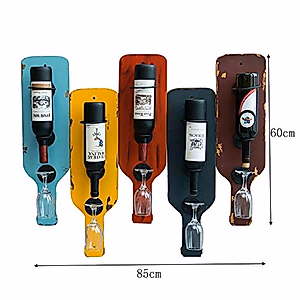 Wine Rack Solid Wood Wine Rack Vintage Wine Rack Creative Shelf Wall-Mounted Wine Rack Goblet Holder Wine Rack Glassware Rack