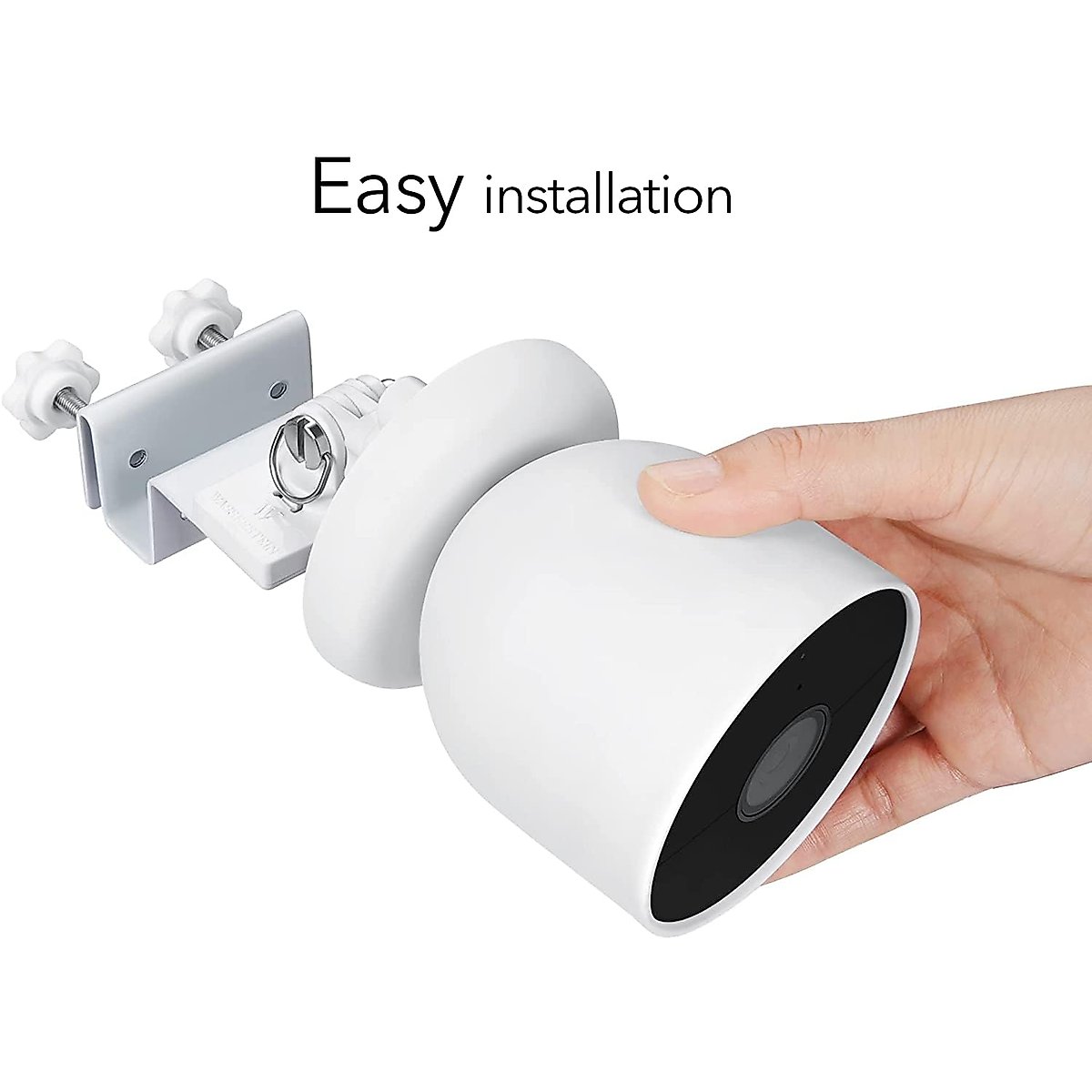 Wasserstein Weatherproof Gutter Mount Compatible with Google Nest Cam (Battery) (White) - Flexible Mounting for Nest Cam