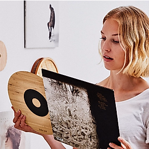 Twelve Inch 4 Bamboo Vinyl Record Wall Mount Display | Floating Album Storage LP Holder with No Frames or Visible Support | Turn Your Living Space Into an Art Gallery with Your Collection 4ECO