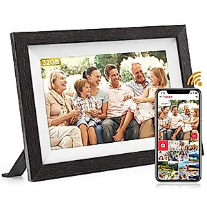 Frameo 1920x1200(FHD) 32GB Digital Picture Frame 10.1 inch Smart WiFi Digital Photo Frames LCD Touch Screen Auto-Rotate Share Pictures Videos Load from Phone Via Frameo App