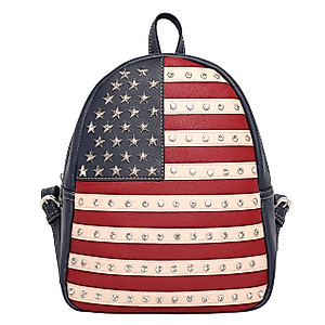Montana West Women's American Flag Casual Backpacks Travel Daypack Patriotic Concealed Carry Backpack Navy US04G-9110NY