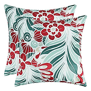 Pyonic Outdoor Waterproof Throw Pillow Covers 18x18 Set of 2,Green Decorative Pillow Covers for Patio Garden Living Room Couch,Green