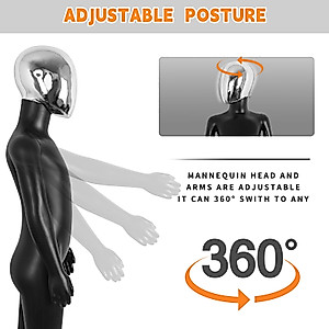 SHAREWIN Kids Mannequin Full Body 43.3 Inches, Black Children Dress Form Adjustable Mannequin Torso, Realistic Adjustable Detachable Manikin Body Display with Metal Base for Child
